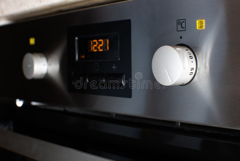 Modern Electric Oven with Timer for Perfect Food Preparing Stock Image ...