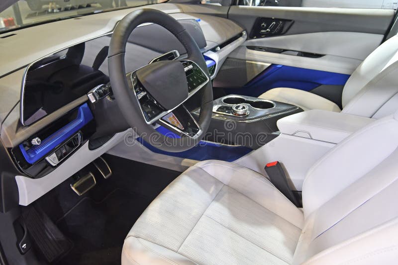 A Modern Electric Powered Car Interior Stock Photo - Image of ...