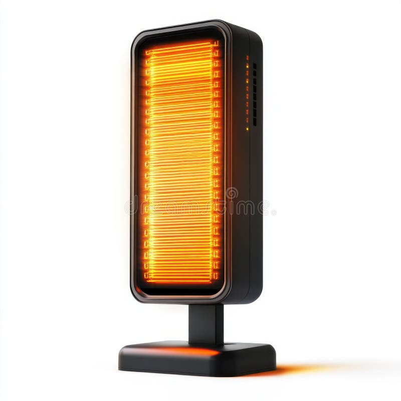 Modern Electric Space Heater Isolated on White Stock Illustration ...