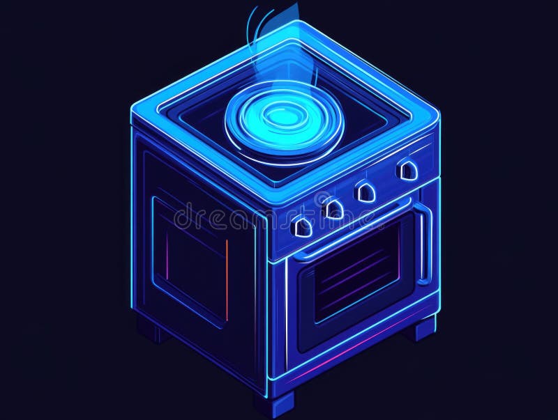 Modern Electric Stove stock illustration. Illustration of tech - 366062149