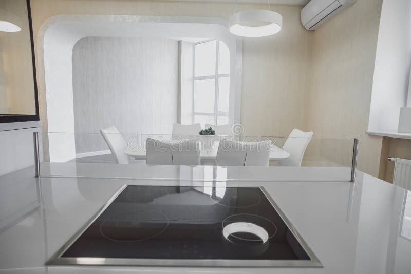 Modern Electric Stove Surface in the Kitchen Close Up Stock Image ...