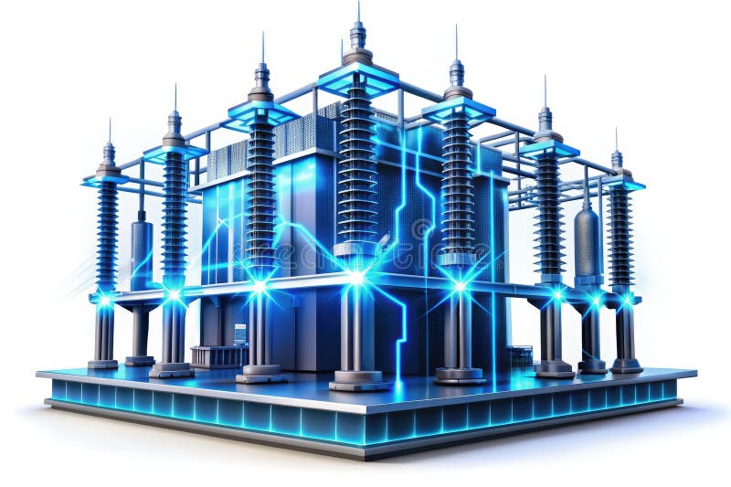 Modern Electric Substation Icon a Visual Representation of Efficient ...