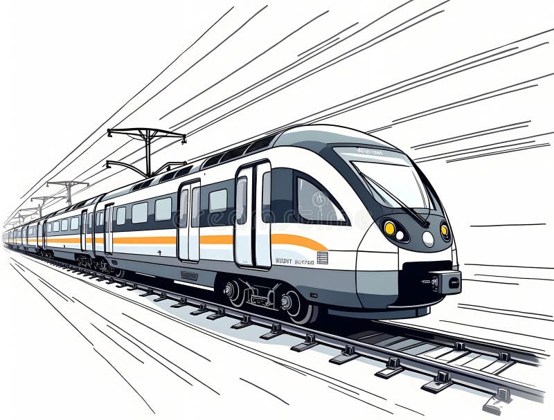 Modern Electric Train Concept Vector Art for Posters, Ads, and Custom ...