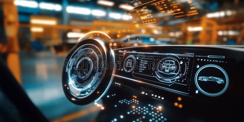 Modern Electric Vehicle Interface with Advanced Technology in Auto Repair Service Environment ...