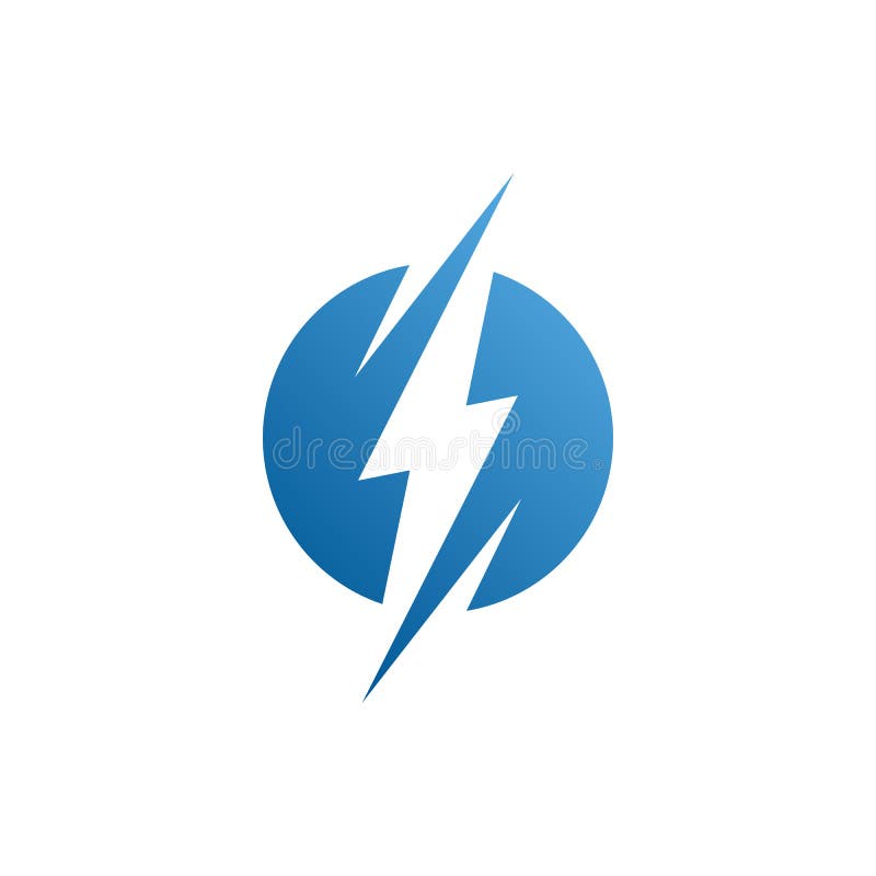 Modern Electrical Blue Lightning Bolt Logo Stock Vector - Illustration ...