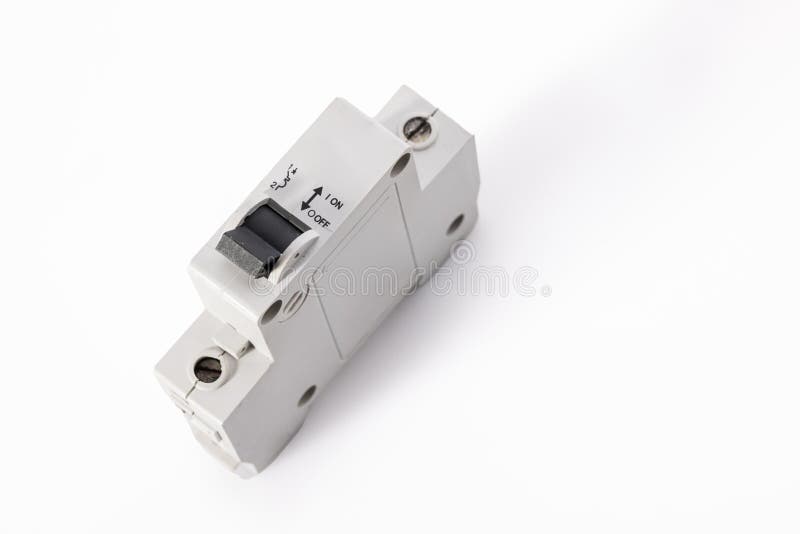Modern Electrical Circuit Breaker Isolated on White Background Stock ...