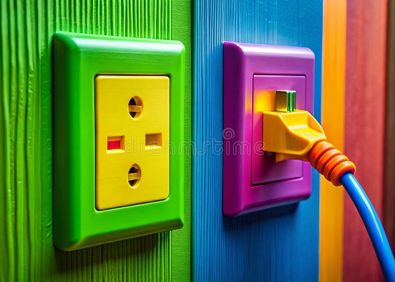 Modern Electrical Connection: a Close-up Showcase of Safety ...