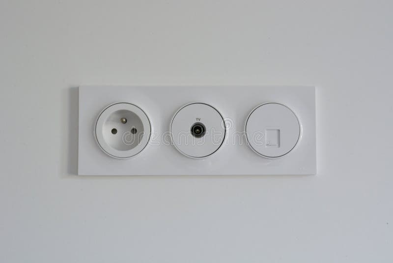 Modern Electrical Outlet Panel with Multiple Sockets in a Clean Setting ...