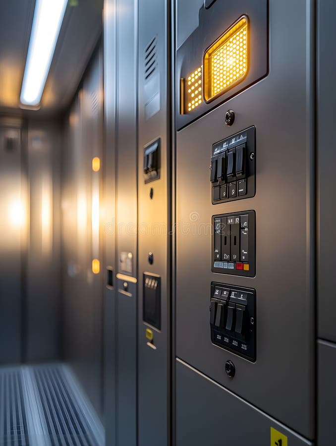 Modern Electrical Panel with Switches and Indicators in a Sleek ...