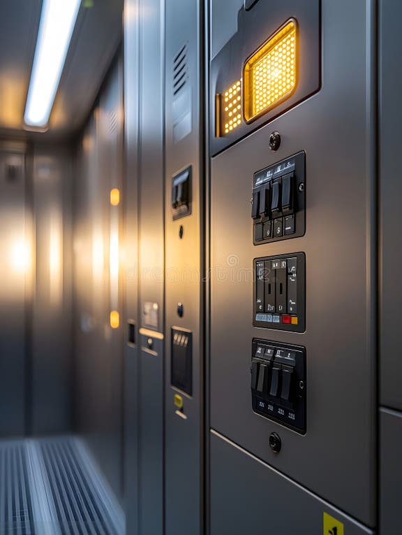 Modern Electrical Panel with Switches and Indicators in a Sleek ...