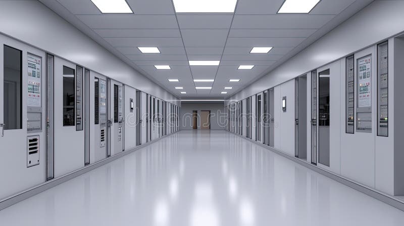 This Modern Electrical Power Panel is Set in a Clean, Spacious Factory ...