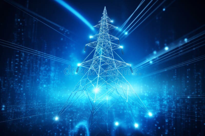 Modern Electrical Pylons with Advanced Smart Grid Technology for ...