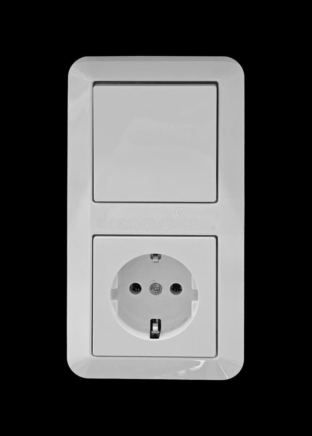 Modern Electrical Socket and Switch on a Black Background Highlighting ...