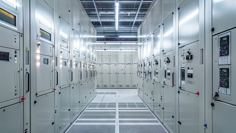 Modern Electrical Substation Interior with Advanced Technology and ...