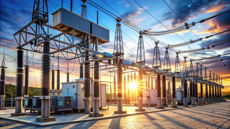 Modern Electrical Substation a Powerful Visual of Energy Transmission ...