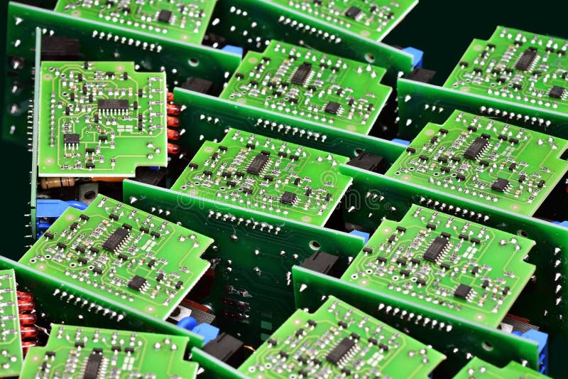 Modern Electronic Chips on a Circuit Board Stock Photo - Image of macro ...