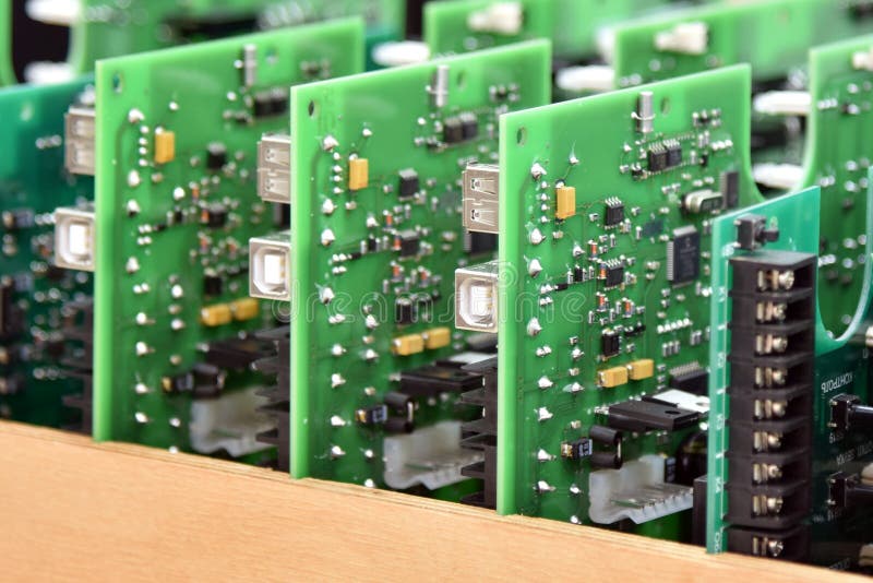 Modern Electronic Chips on a Circuit Board Stock Photo - Image of ...