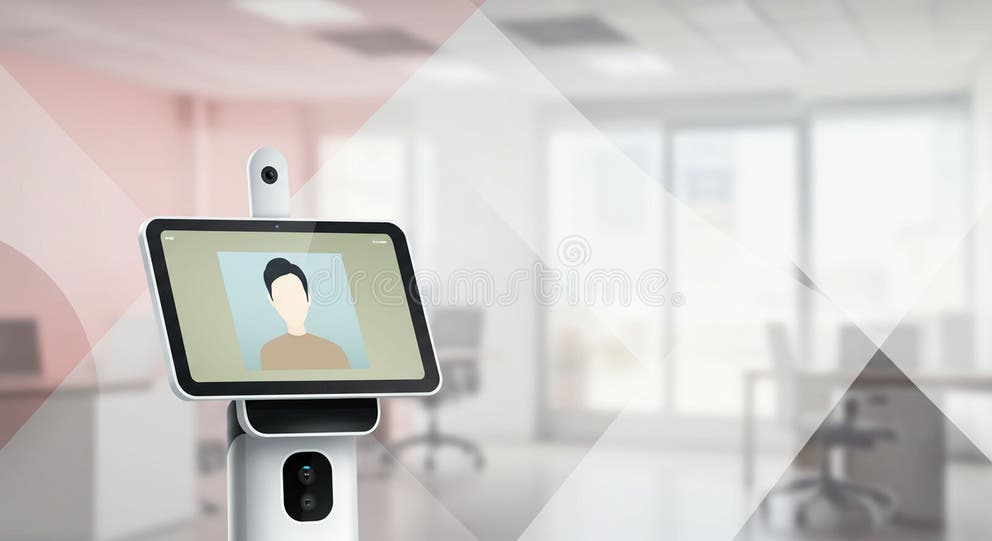 A Modern Electronic Device with a Screen Displays a Digital Avatar. the ...