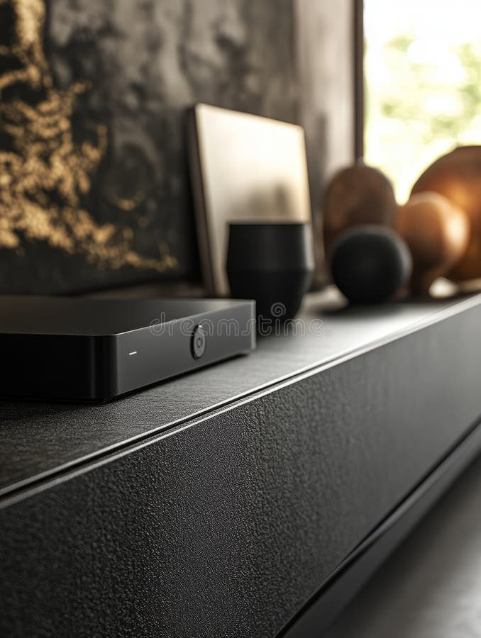 Modern Electronic Device on a Sleek Console Stock Image - Image of ...