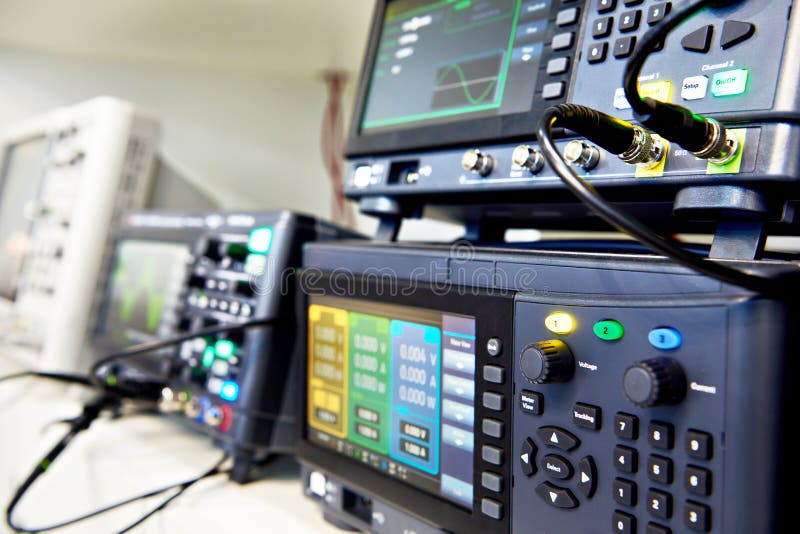 Modern Electronic Measuring Devices Stock Photo - Image of instrument ...