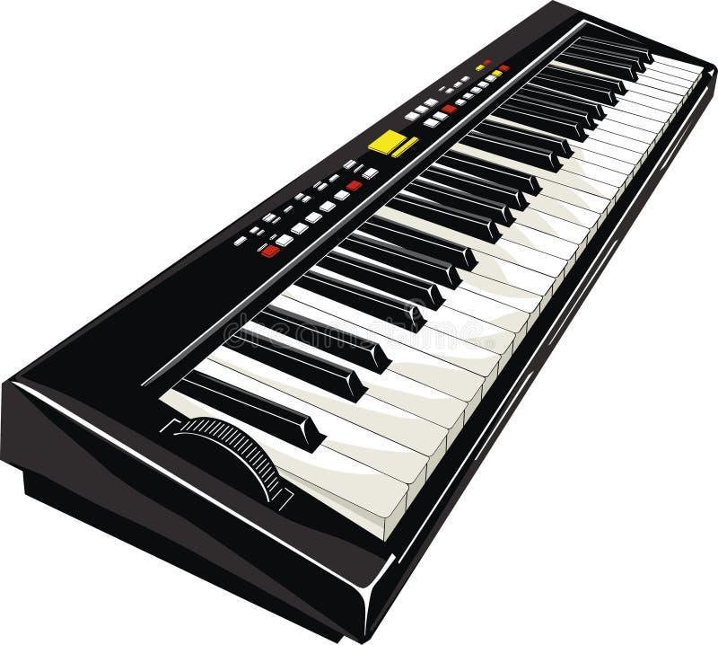 Modern Electronic Piano Keyboard with Detailed Keys and Controls Stock ...