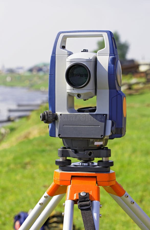 The Total Station is Installed on a Tripod Stock Image - Image of ...