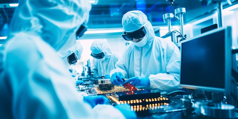 A Modern Electronics Manufacturing Plant with Cleanrooms, Precision ...