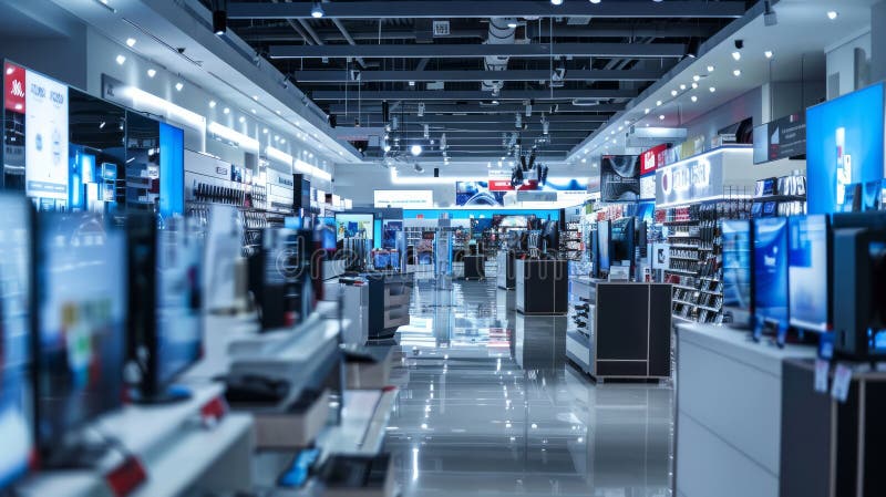 Modern Electronics Section stock illustration. Illustration of audio ...