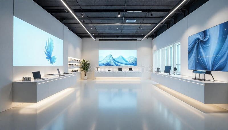 Modern Electronics Store Interior Featuring Sleek Design and Technology ...