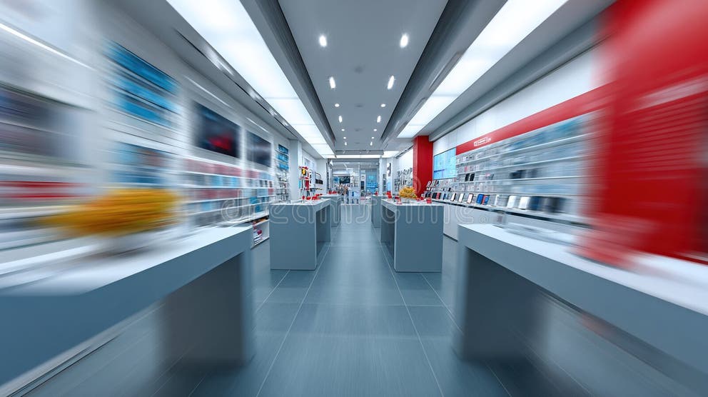 Modern Electronics Store Interior Stock Illustration - Illustration of ...