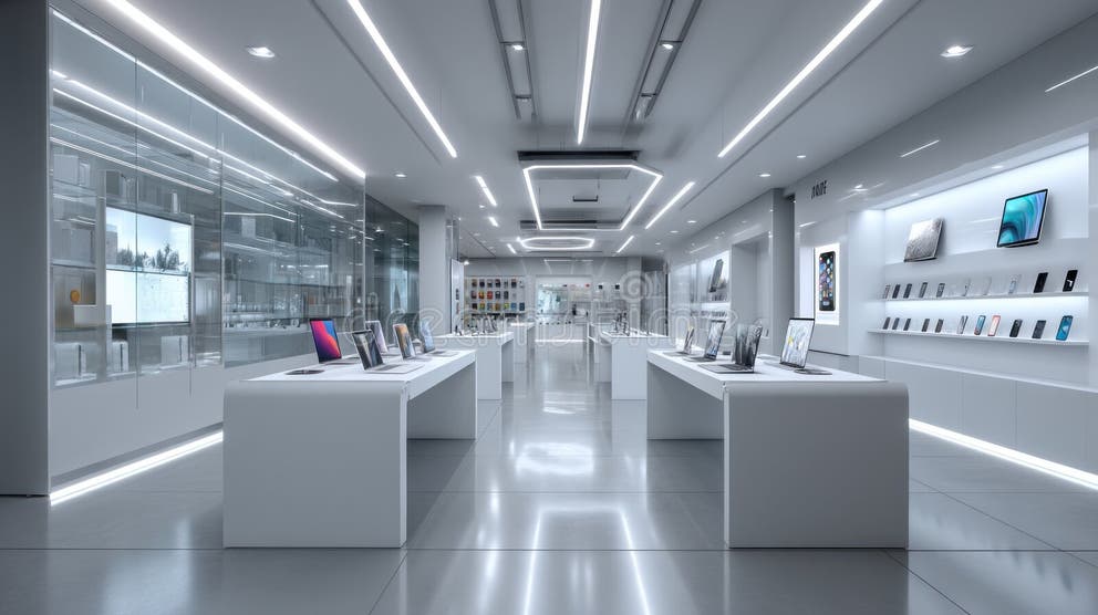 Modern Electronics Store Showcasing Cutting Edge Technology and Devices ...