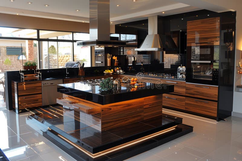Modern Elegance, Stylish Interior Design Kitchen. AI Generative Stock ...