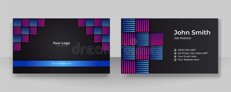 Modern Elegant Blue Red Pattern Business Card Design. Creative and ...