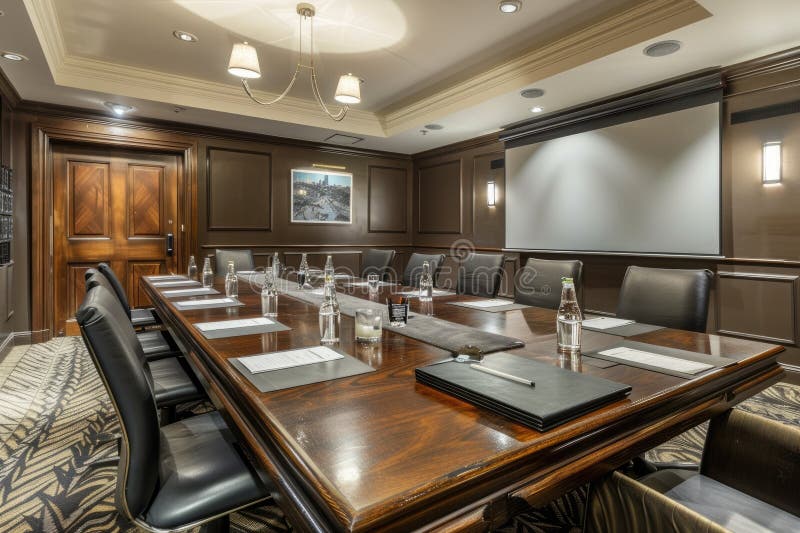 Modern and Elegant Conference Room Featuring Large Windows with a ...