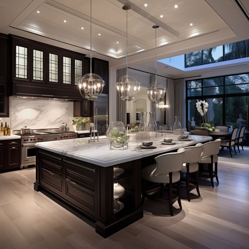 Modern elegant kitchen stock image. Image of room, interior - 303592165