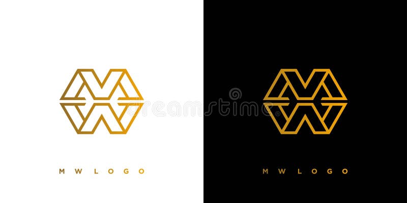 Modern and Elegant MW Logo Design Stock Vector - Illustration of ...