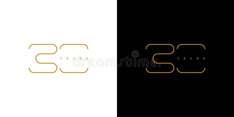 Modern and Elegant Number 30 Logo Design Stock Vector - Illustration of ...