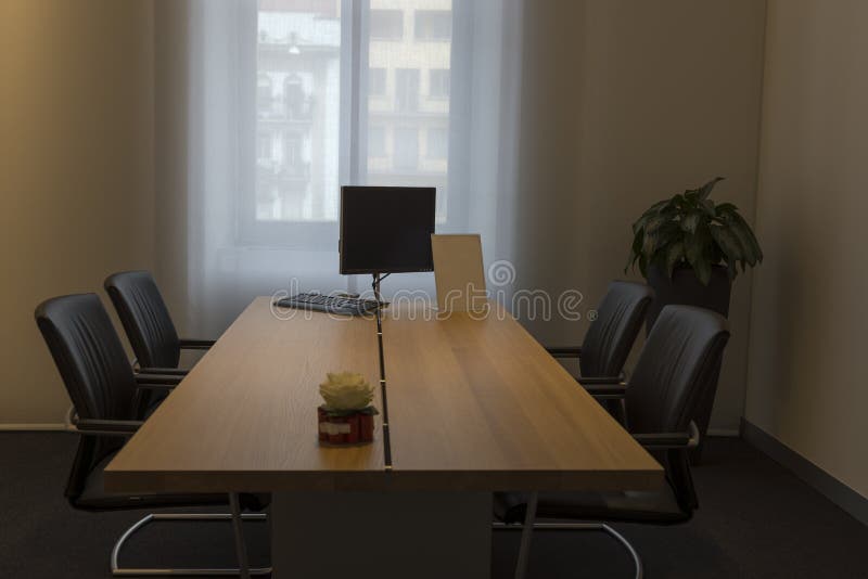 Modern Elegant Office Interior Stock Image - Image of modern, keyboard ...