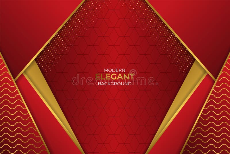Modern Elegant Overlapped Layers Background Red Maroon and Gold with ...