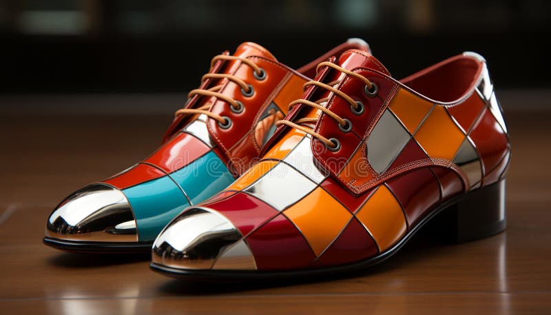 A Modern, Elegant Pair of Leather Sports Shoes Generated by AI Stock ...