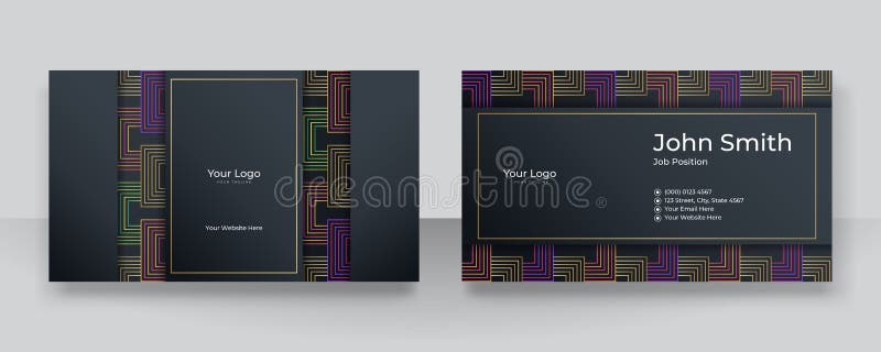 Modern Elegant Simple Black Business Card Design Template Stock ...