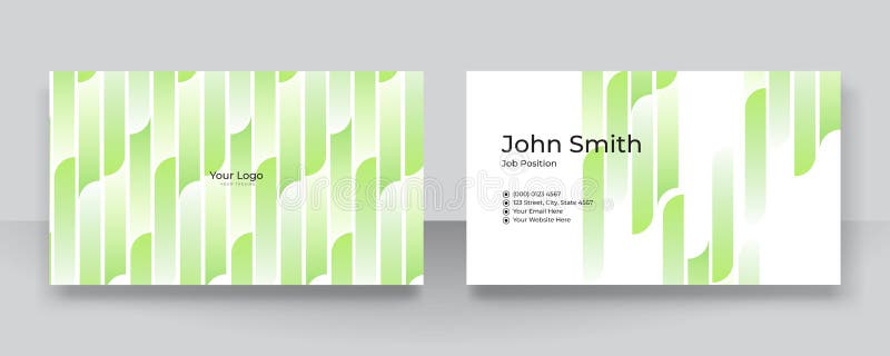 Modern Elegant Simple Green White Business Card Design Template Stock ...