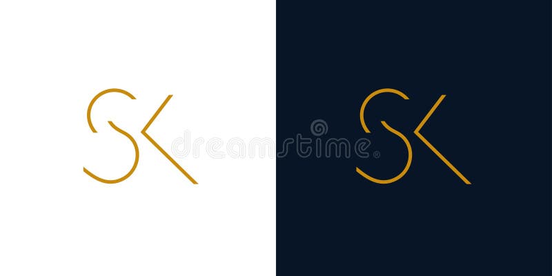 Luxury SK logo design stock vector. Illustration of symbol - 271369428