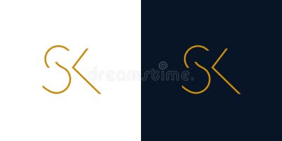 Luxury SK logo design stock vector. Illustration of symbol - 271369428
