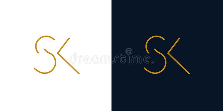 Luxury SK logo design stock vector. Illustration of symbol - 271369428