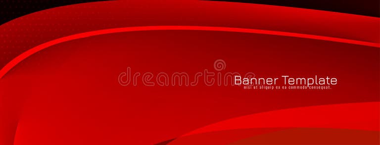 Modern Elegant Wave Style Red Color Banner Design Stock Vector ...