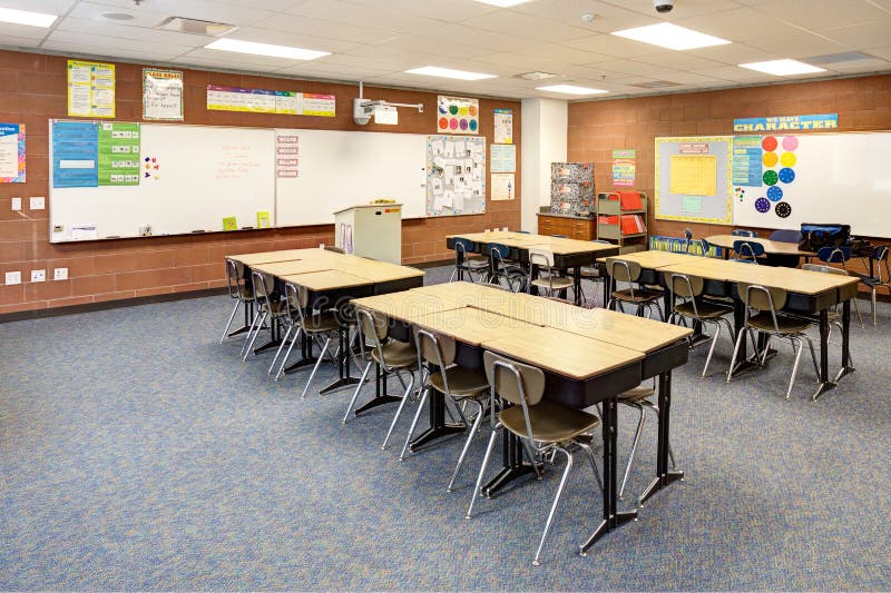 A Modern Elementary School Classroom Editorial Image - Image of lunch ...