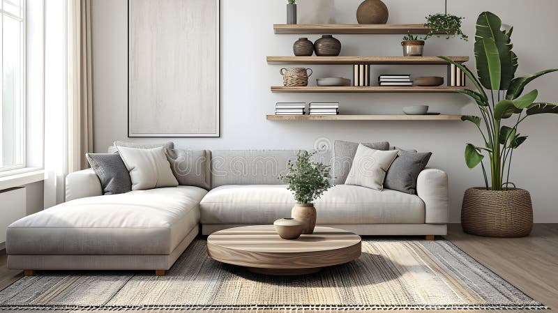 Modern Elements of Living Room Interior Design, Corner Sofas and ...