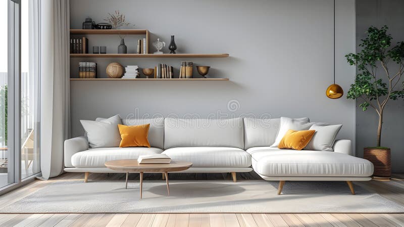 Modern Elements of Living Room Interior Design, Corner Sofas and ...