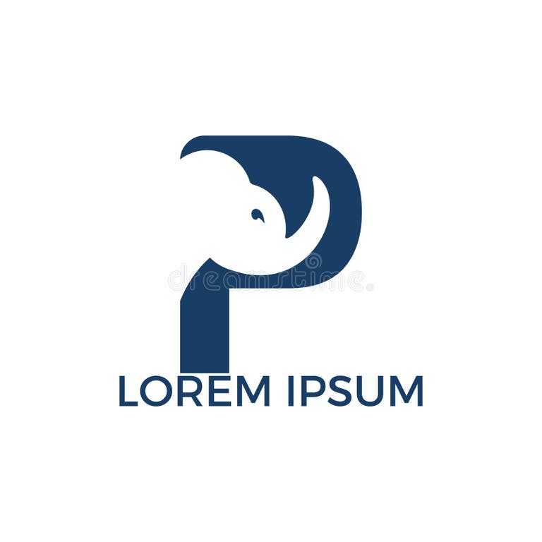 Modern Elephant P Letter Alphabet Logo Design. Stock Vector ...